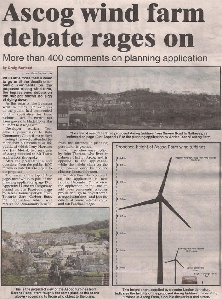 30.11.2012 – Yet more wind turbine debate in The Buteman this week ...